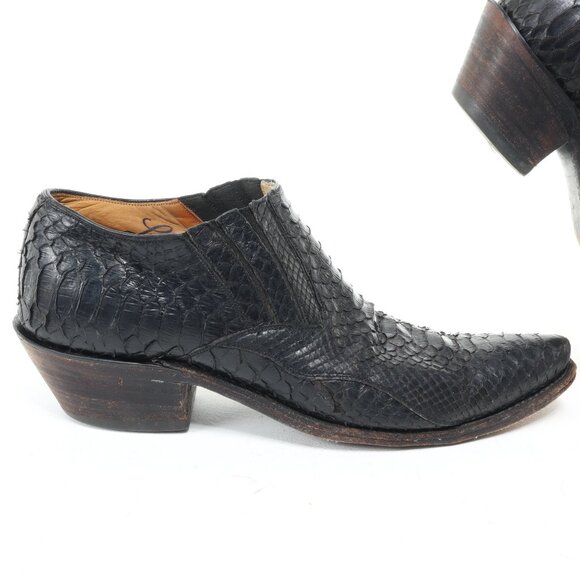Lucchese | Shoes | Lucchese Python Womens Ankle Boots 85 Black | Poshmark